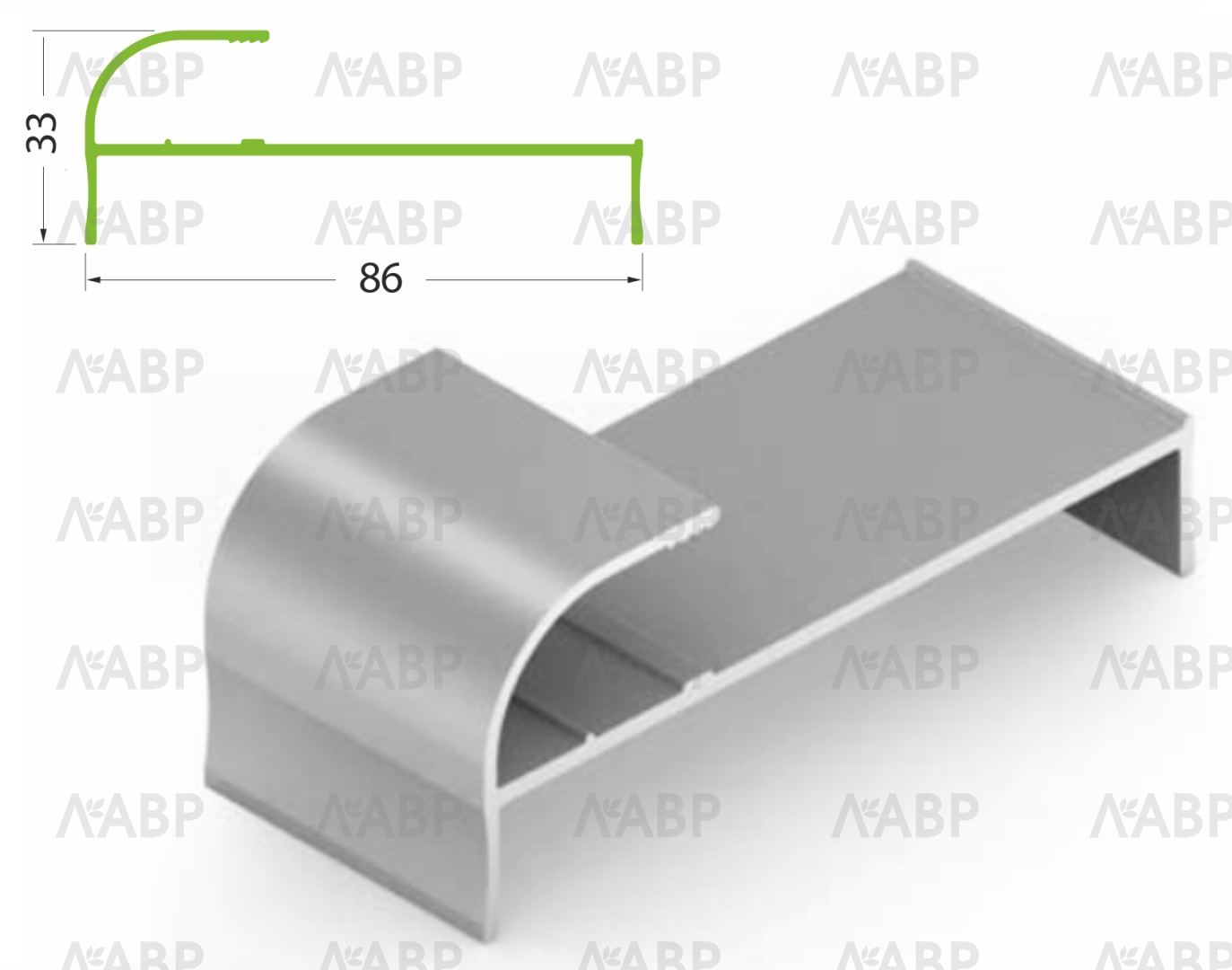 Купить Фасонный упор хром матовый 5,4м для шкафов купе Aristo | 22774 ...